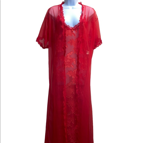 Intimates & Sleepwear | Vintage Red Peignoir Set M | Poshmark